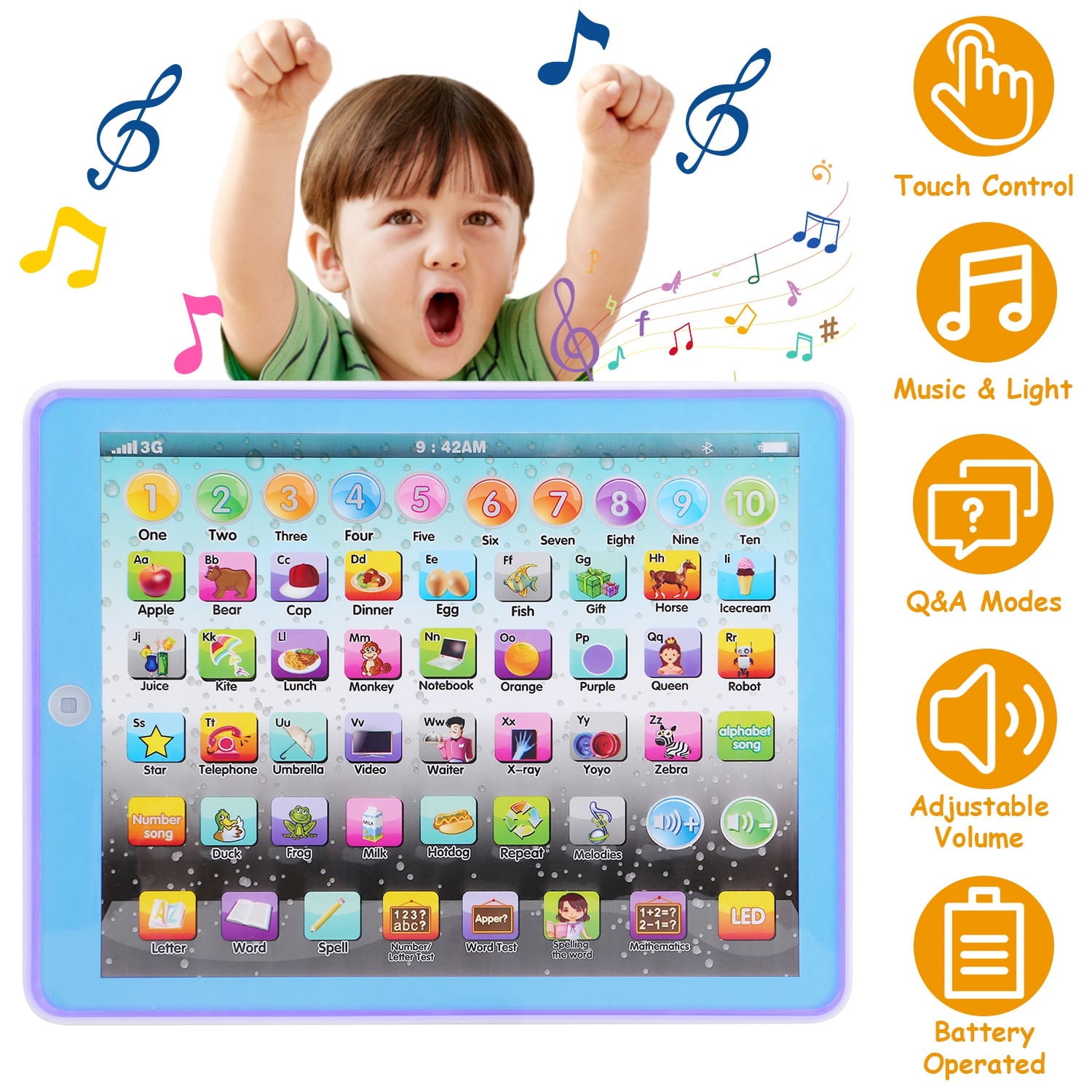 Moclever Toddler Learning Toys Kid Tablet Educational Study Tablet Pad ...
