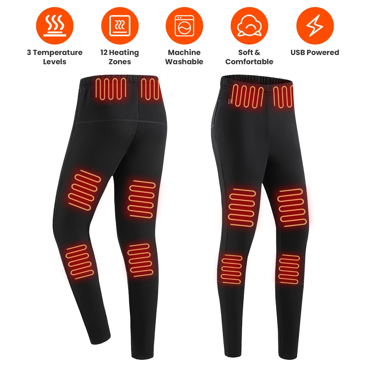 Moclever Winter Heated Pants for Men Women, USB Electric Heating Pants ...