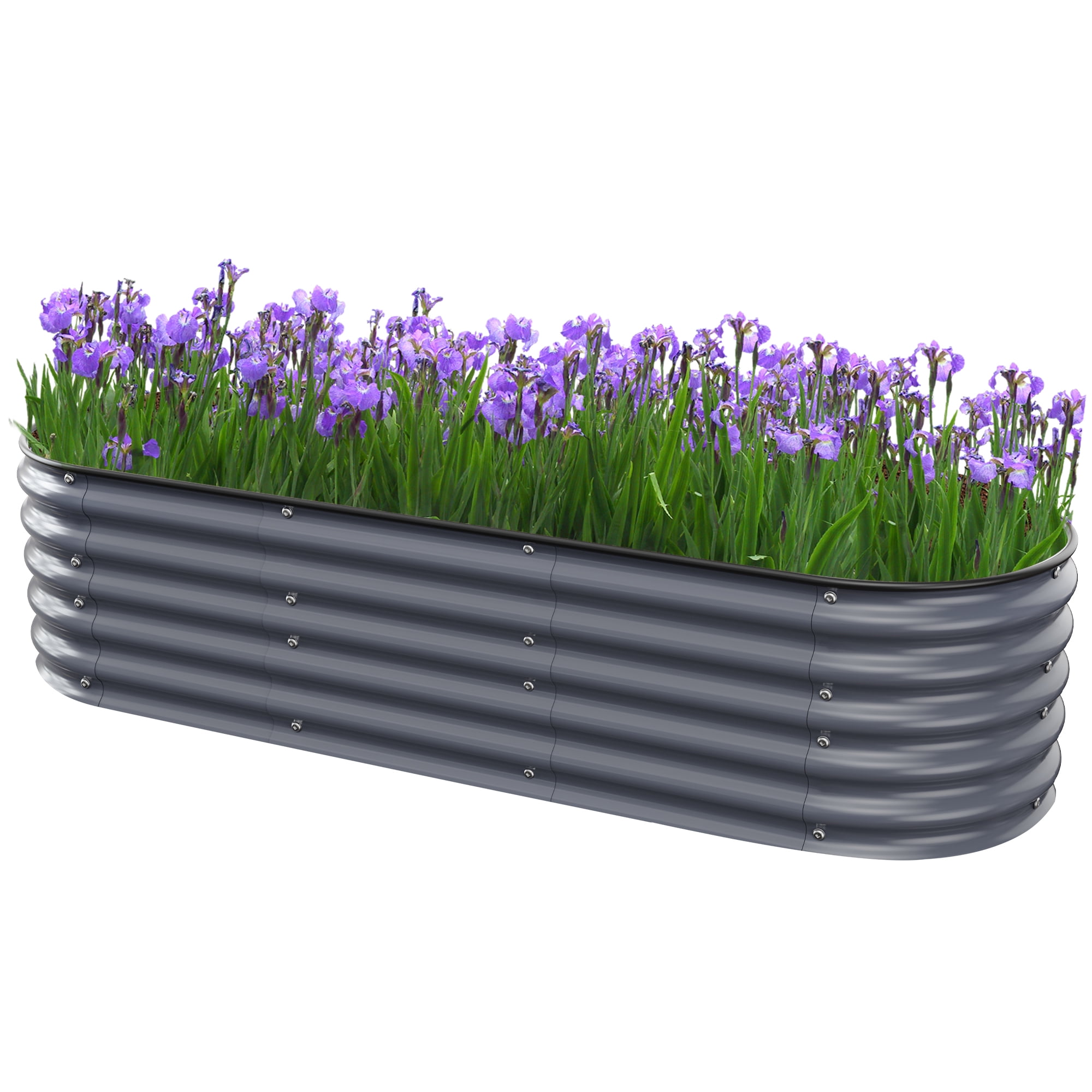 Mocogarden Oval Raised Garden Bed for Outdoors - 6.5X2X1.4 FT ...