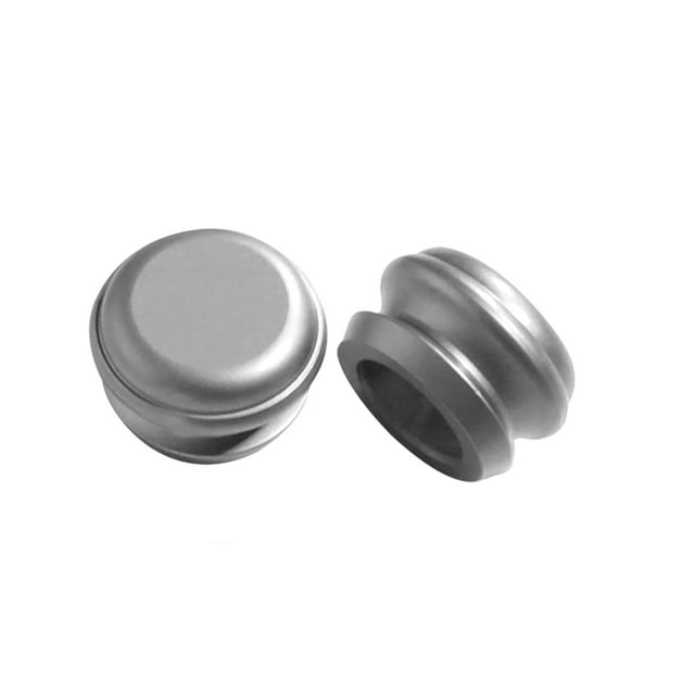 Mocoloo 2pcs Brushed Nickel Slim Flat Round Curtain Rod End Cap Finials ...
