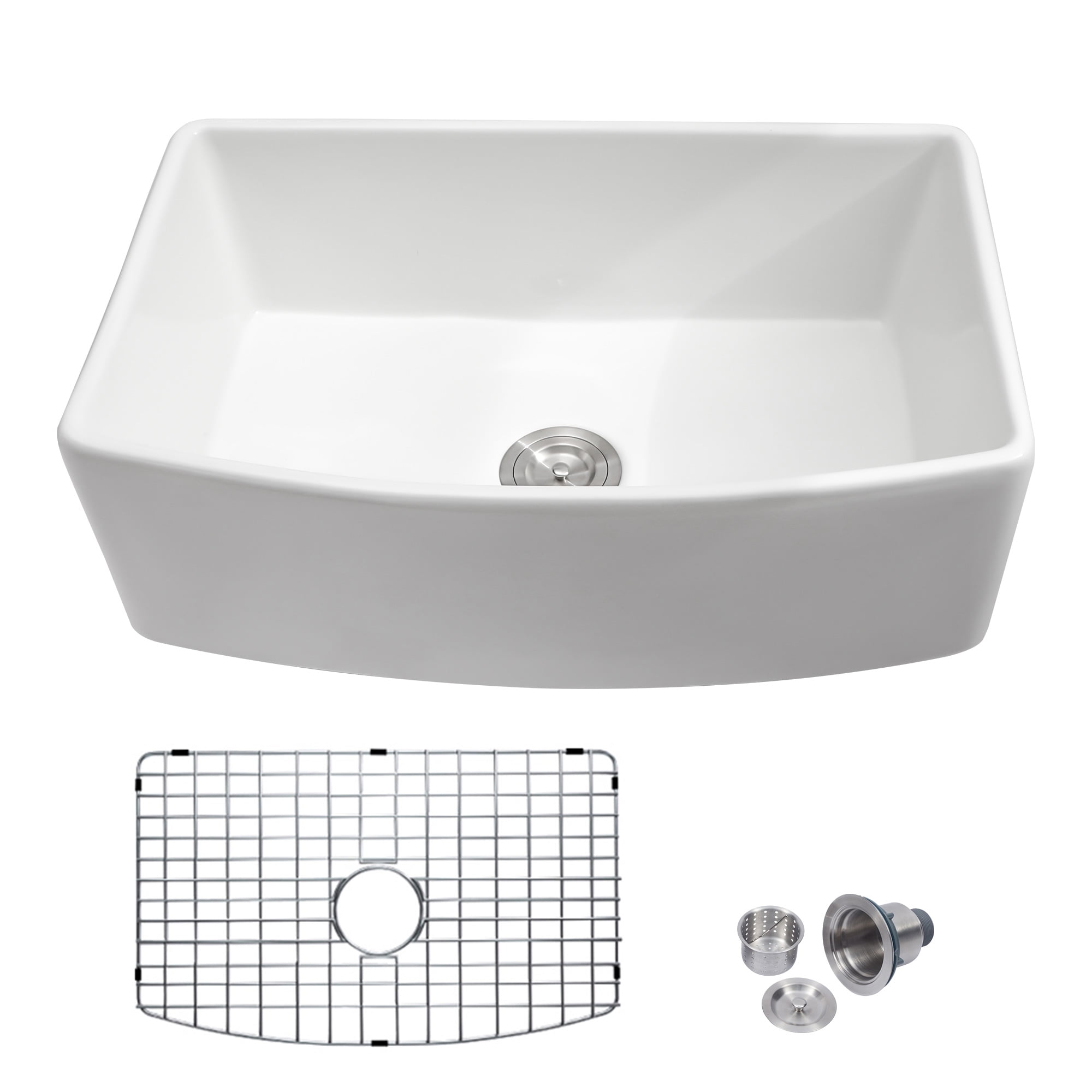 Mocoloo 33"x19"x10"Rectangular Undermount Apron Front Farmhouse Kitchen ...