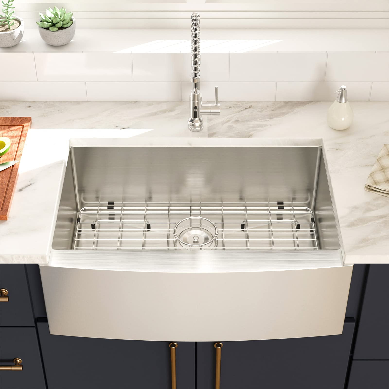 Mocoloo Stainless Steel Farmhouse Kitchen Sink 30 Inch Single Bowl ...