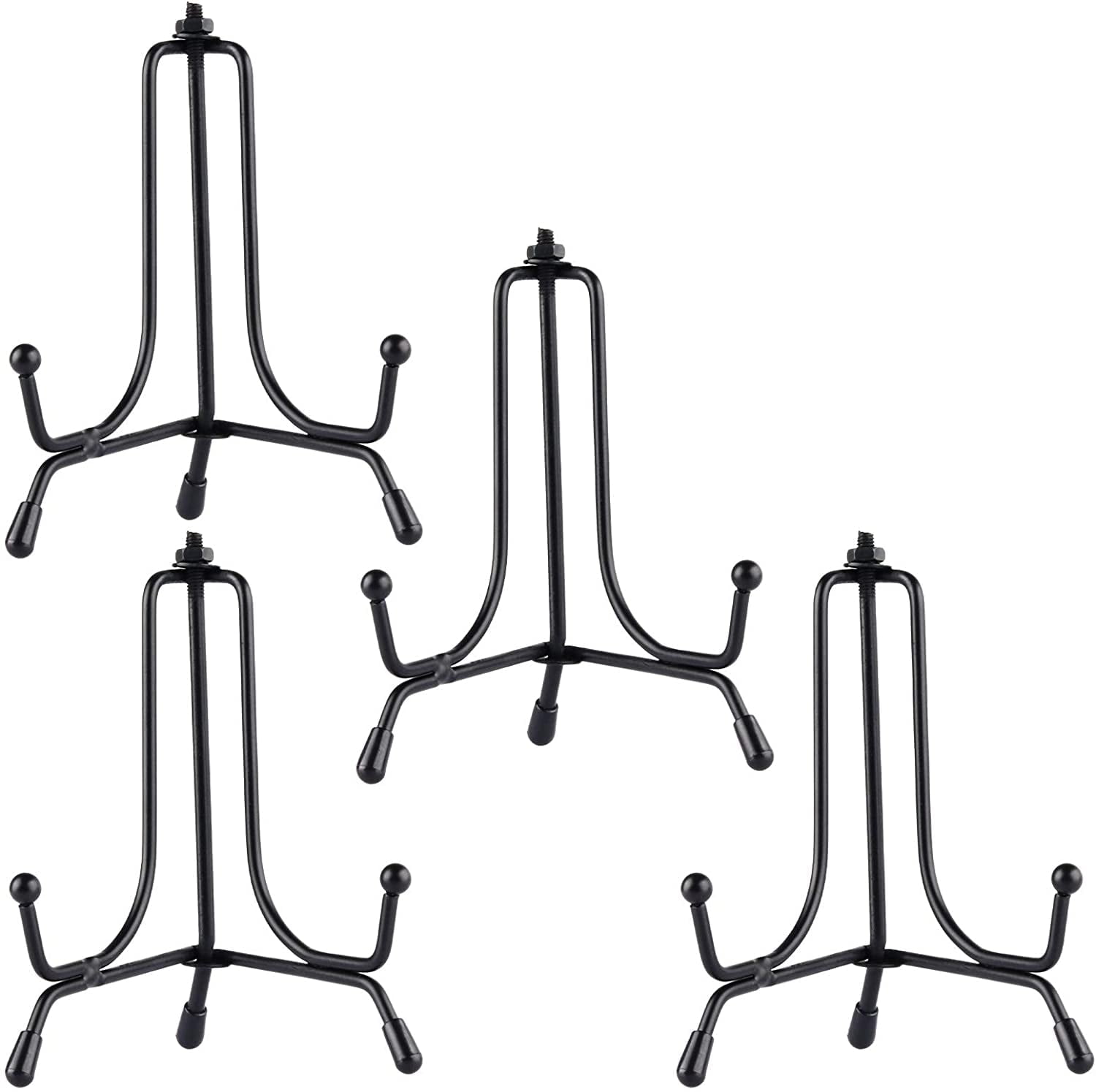 Mocoosy Display Stands 4 Pack Black Iron Anti-Slip Adjustable Plate and ...