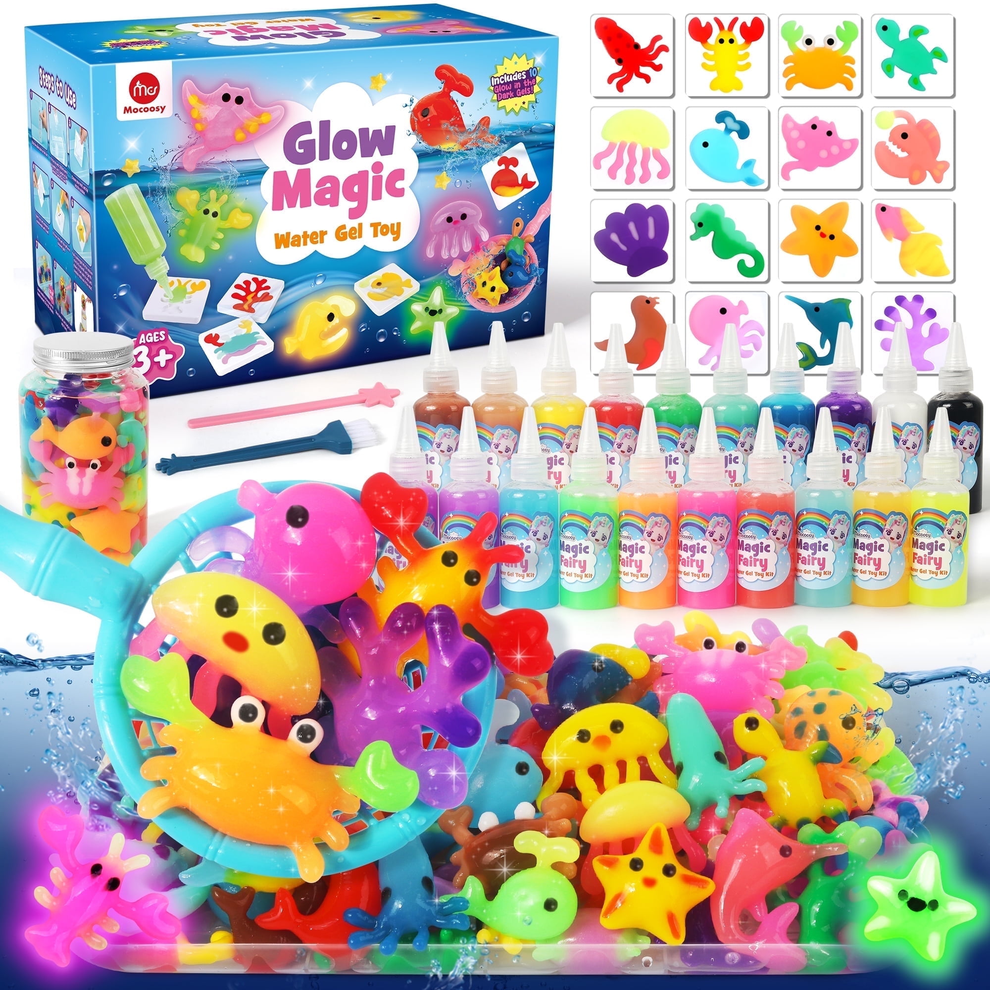 Mocoosy Magic Water Elf Toy Kit, Glow in Dark Water Gel with 20 Aqua ...