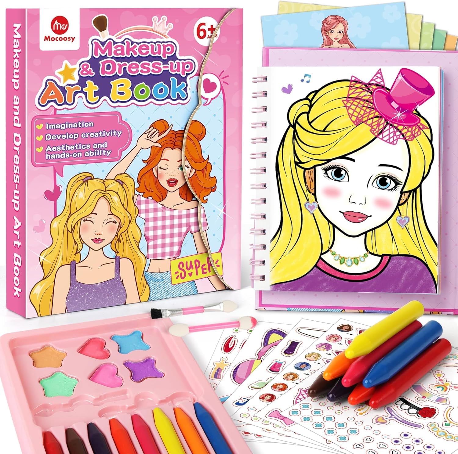 Mocoosy Makeup Craft Kit for Girls Ages 6-8 DIY Makeup Activity Book ...