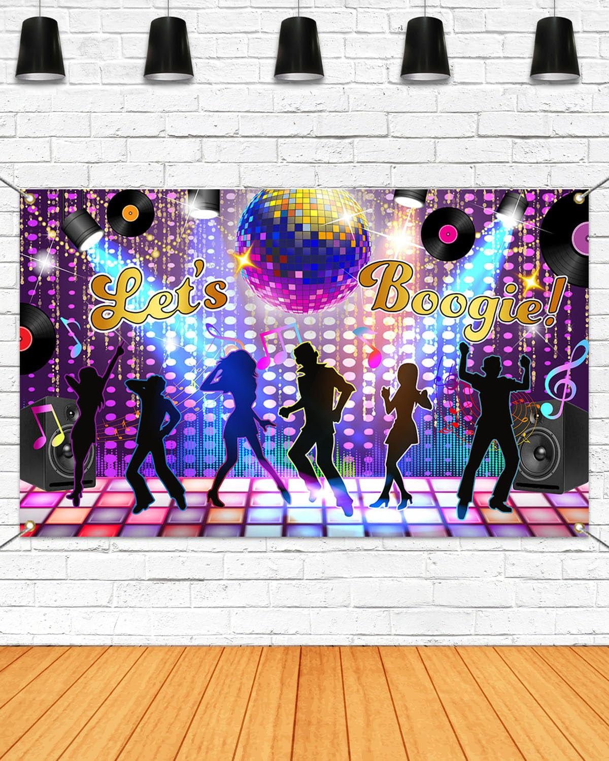 Mocsicka 70s Party Backdrop Banner Back to 70s Let's Boogie Disco ...