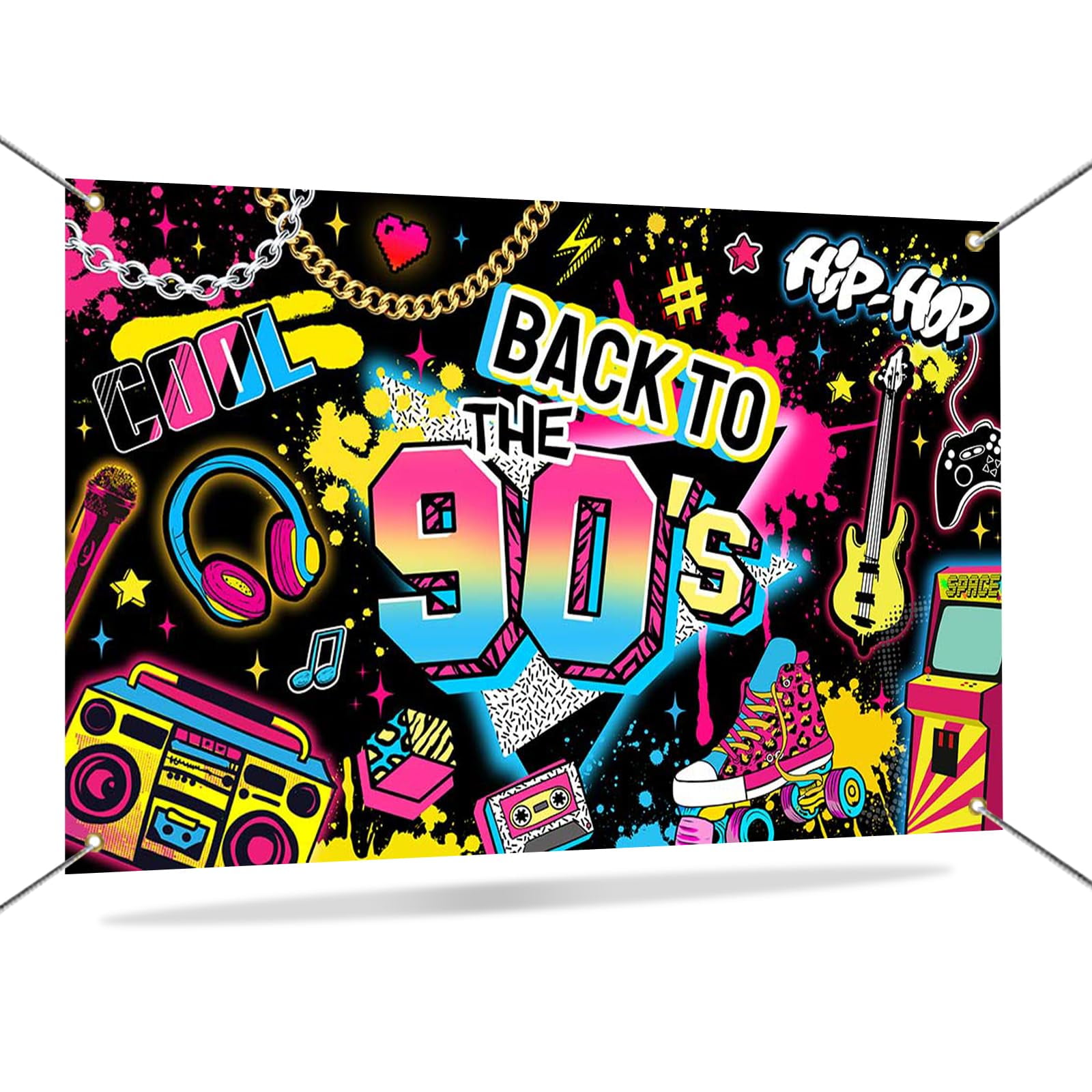 Mocsicka 90s House Party Backdrop Hip Hop Back to The 90s Party ...