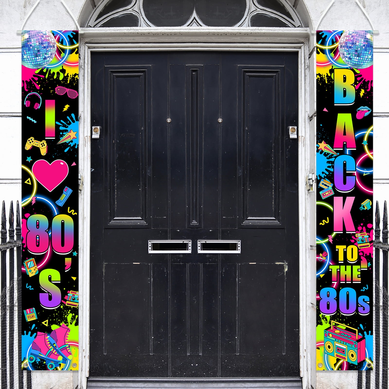 Mocsicka Back to 80's Banner 80's Party Decorations I love 80's Porch ...