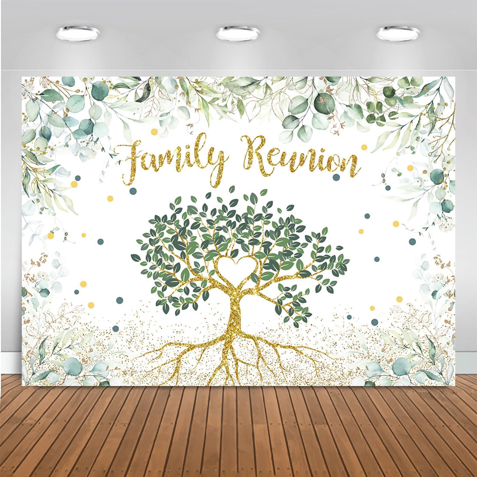 Mocsicka Family Reunion Backdrop Green Eucalyptus Leaves Family Reunion ...