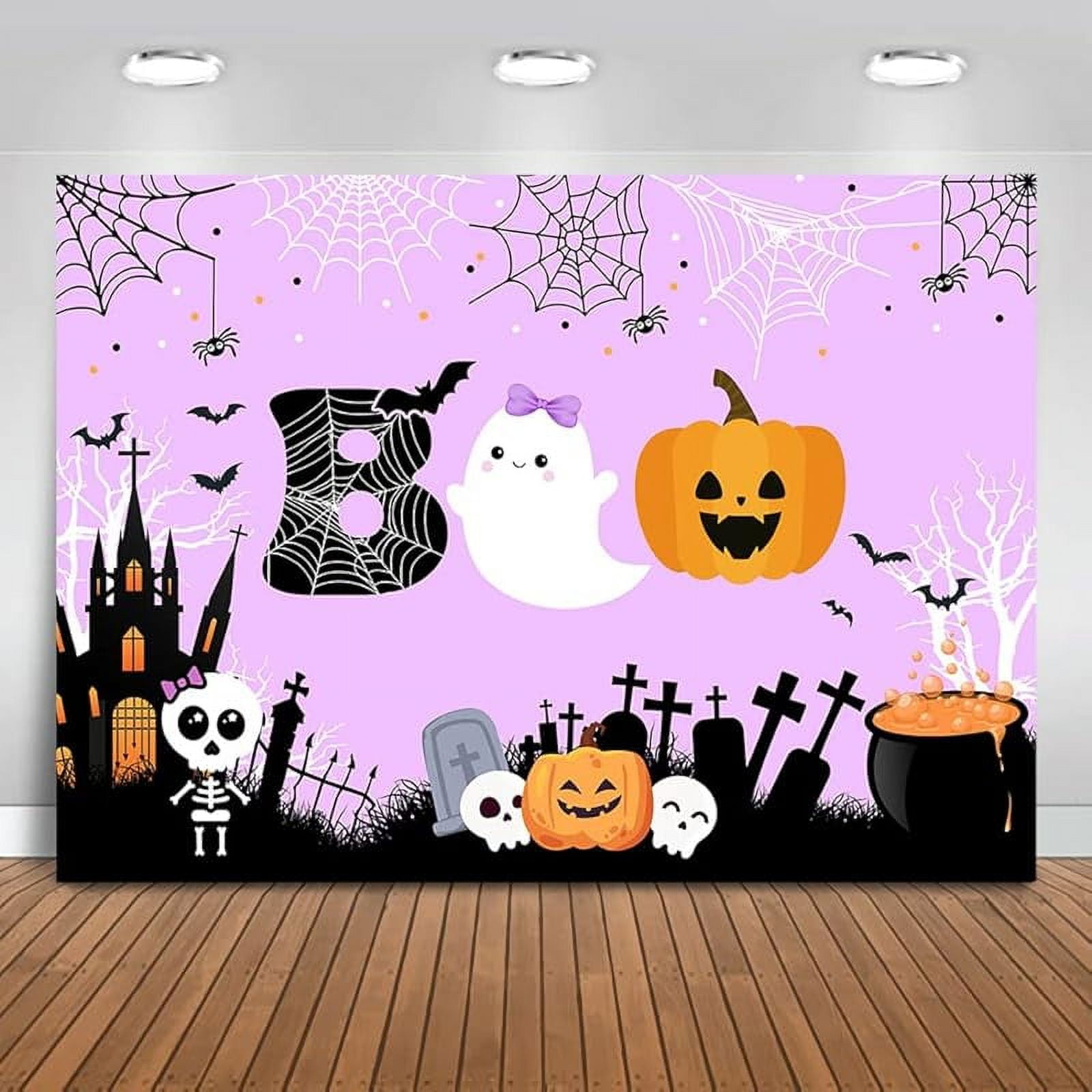 Mocsicka Halloween Boo Backdrop Cute Spooky Ghost Pumpkin Trick or ...