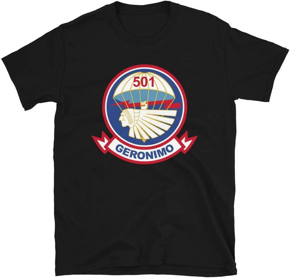 Mod.1 Geronimo 501st Airborne T-Shirt Parachute Infantry Military ...