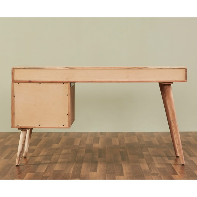 Mod-Arte Modern Wood Honeycomb Office Desk with Storage in Natural ...