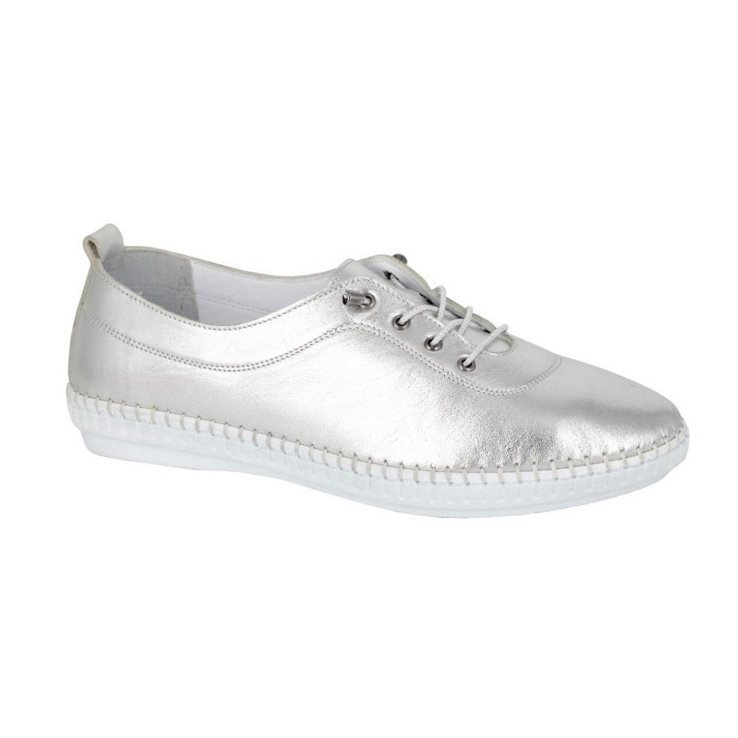 Mod Comfys Womens Metallic Leather Casual Shoes - Walmart.com