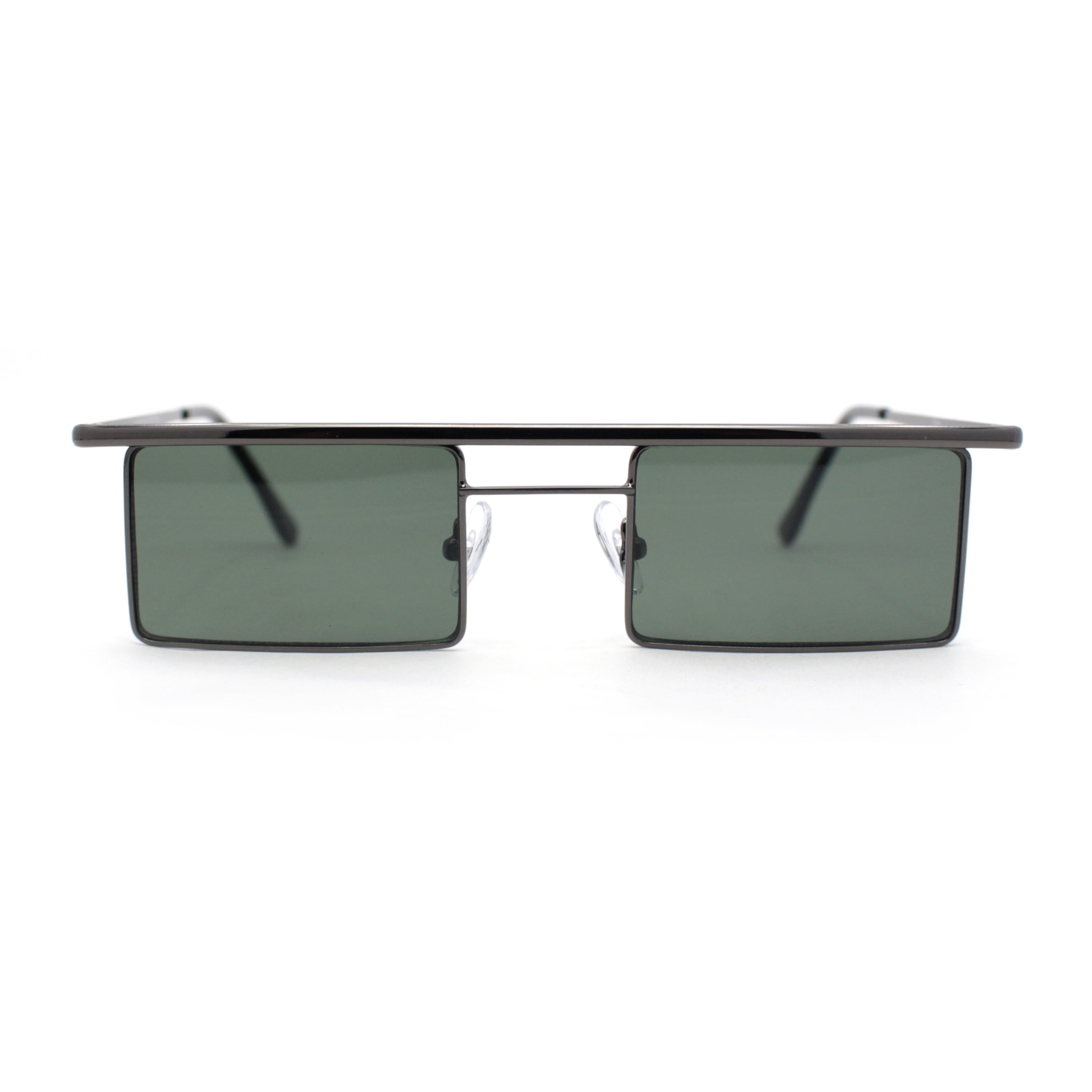 Mod Flat Top Square Rectangle Metal Rim Retro Fashion Sunglasses ...