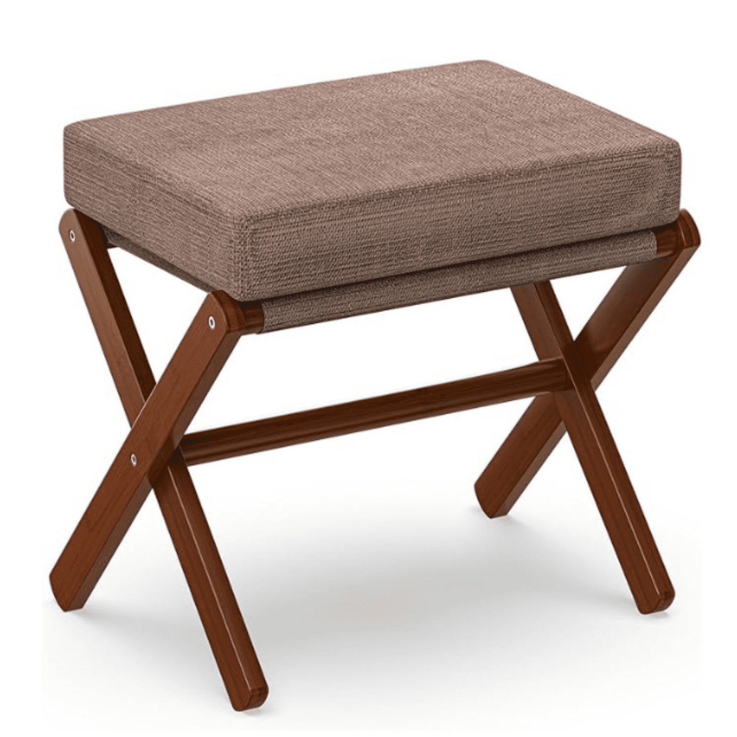 Mod Foot Rest with Bamboo X Legs & Thick Foam Cushion, Folding s Small ...