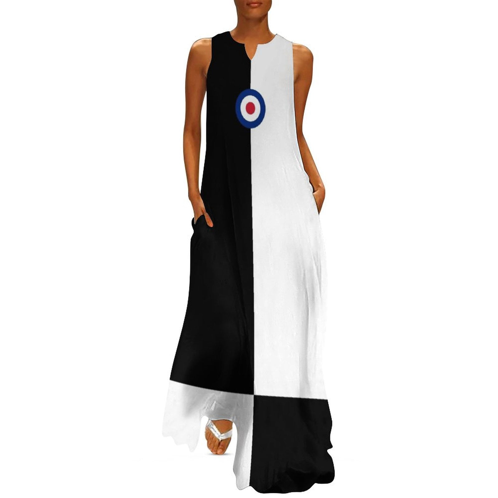 Mod Four Square Black & White with Mod Logo Long Dress dress summer ...