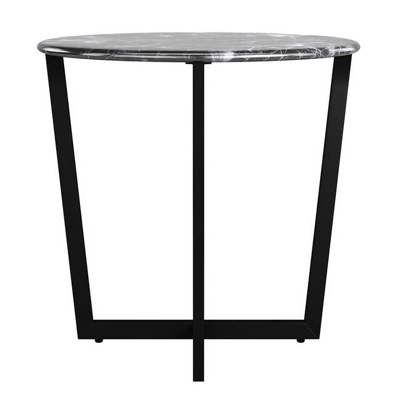 Mod Geo Round Faux Marble Side Table, Black & Black - Walmart.com