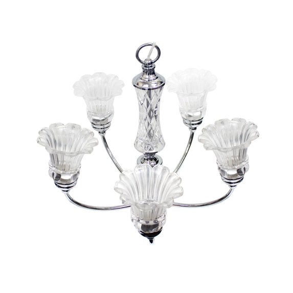Mod Lighting and Decor Five Light Chrome Glacier Petal Chandelier ...