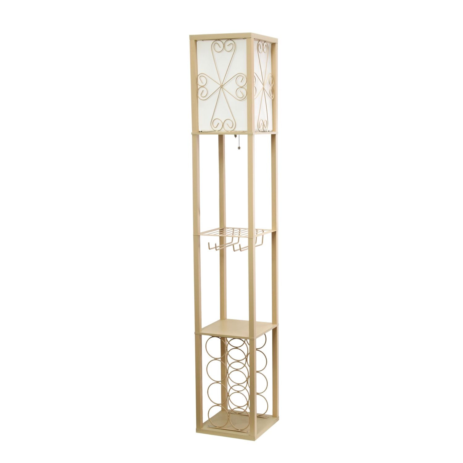 Mod Lighting and Decor Tall Room Standing Beige Floor Lamp with Living ...