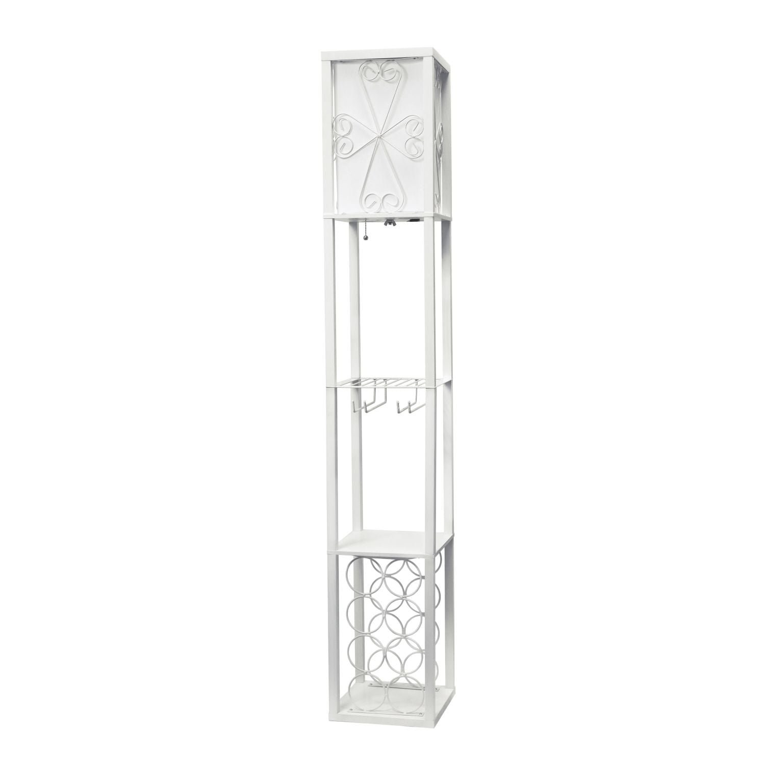 Mod Lighting and Decor Floor Lamp with Storage Shelf and Wine Rack - 62 ...