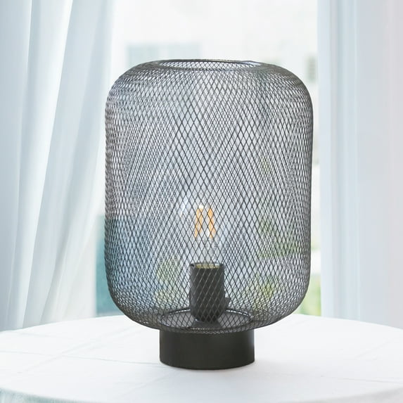 Mod Lighting and Decor Metal Mesh Wire Table Lamp - 11.75" - Black ...