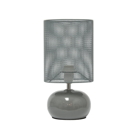 Mod Lighting and Decor Mini Bedside Ceramic Table Lamp with Mesh Shade ...