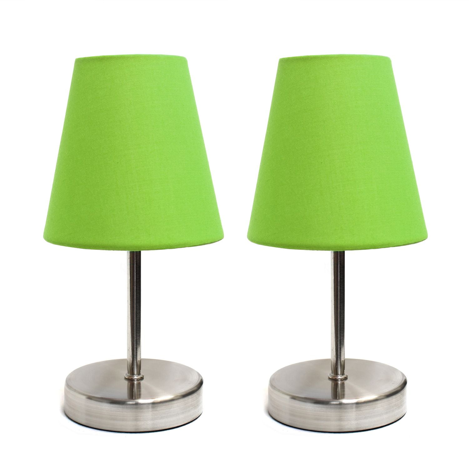 Mod Lighting and Decor Nickel-Finish Mini Table Lamps with Tapered ...
