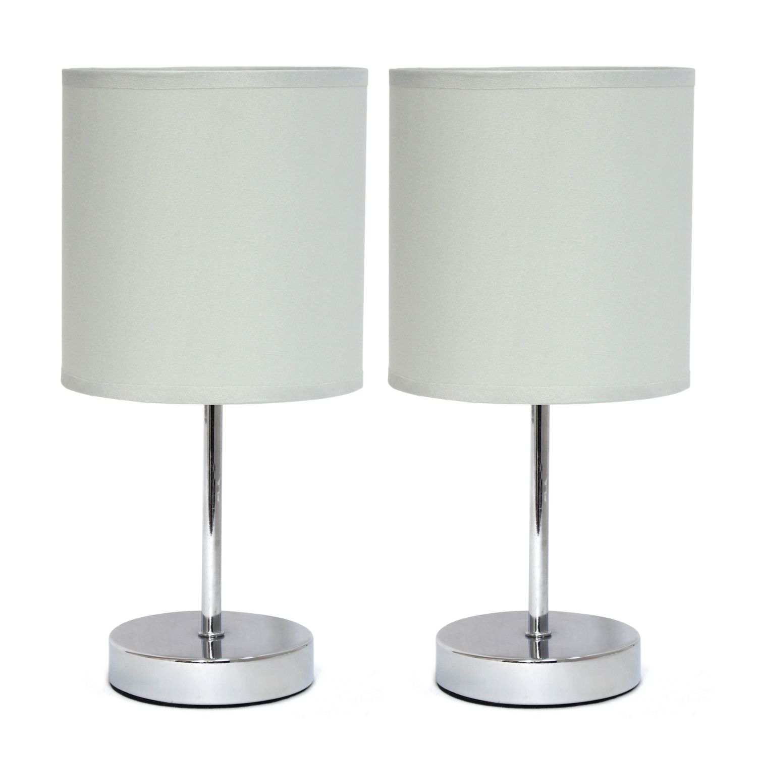 Mod Lighting and Decor Mini Table Lamps with Drum Shade - 11" - Silver ...