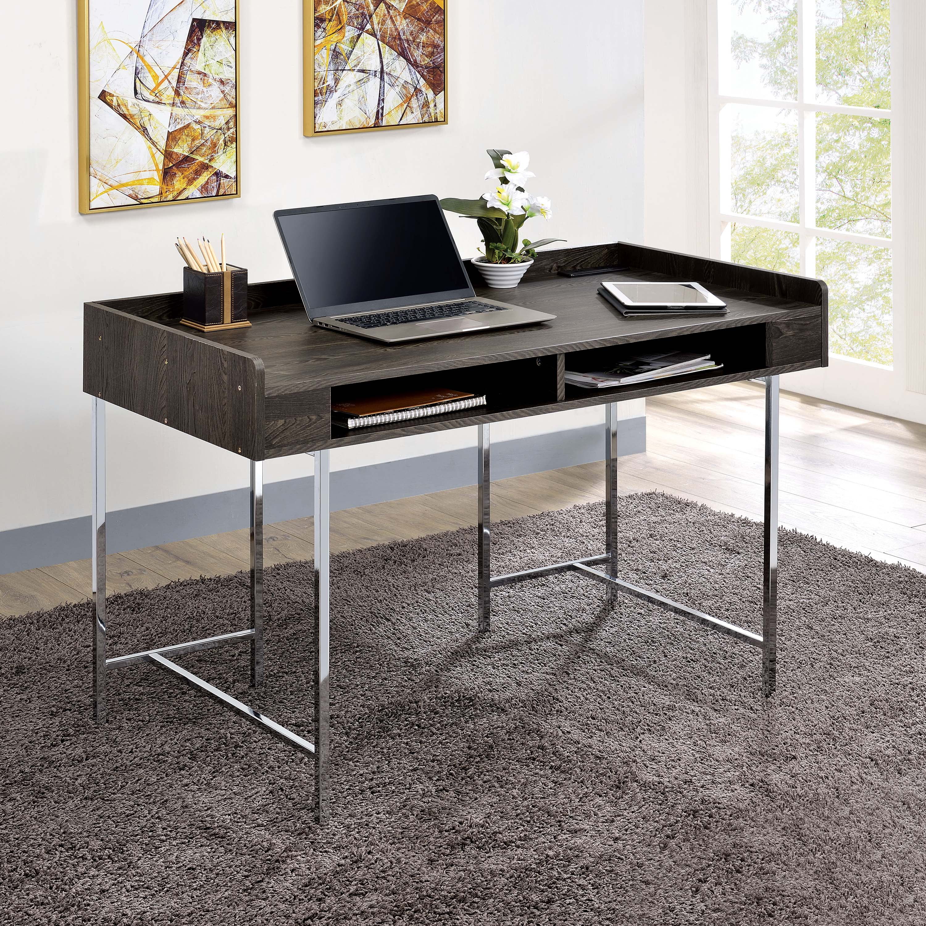 Mod Metal 47-inch Computer Office Writing Desk with USB, Brown ...