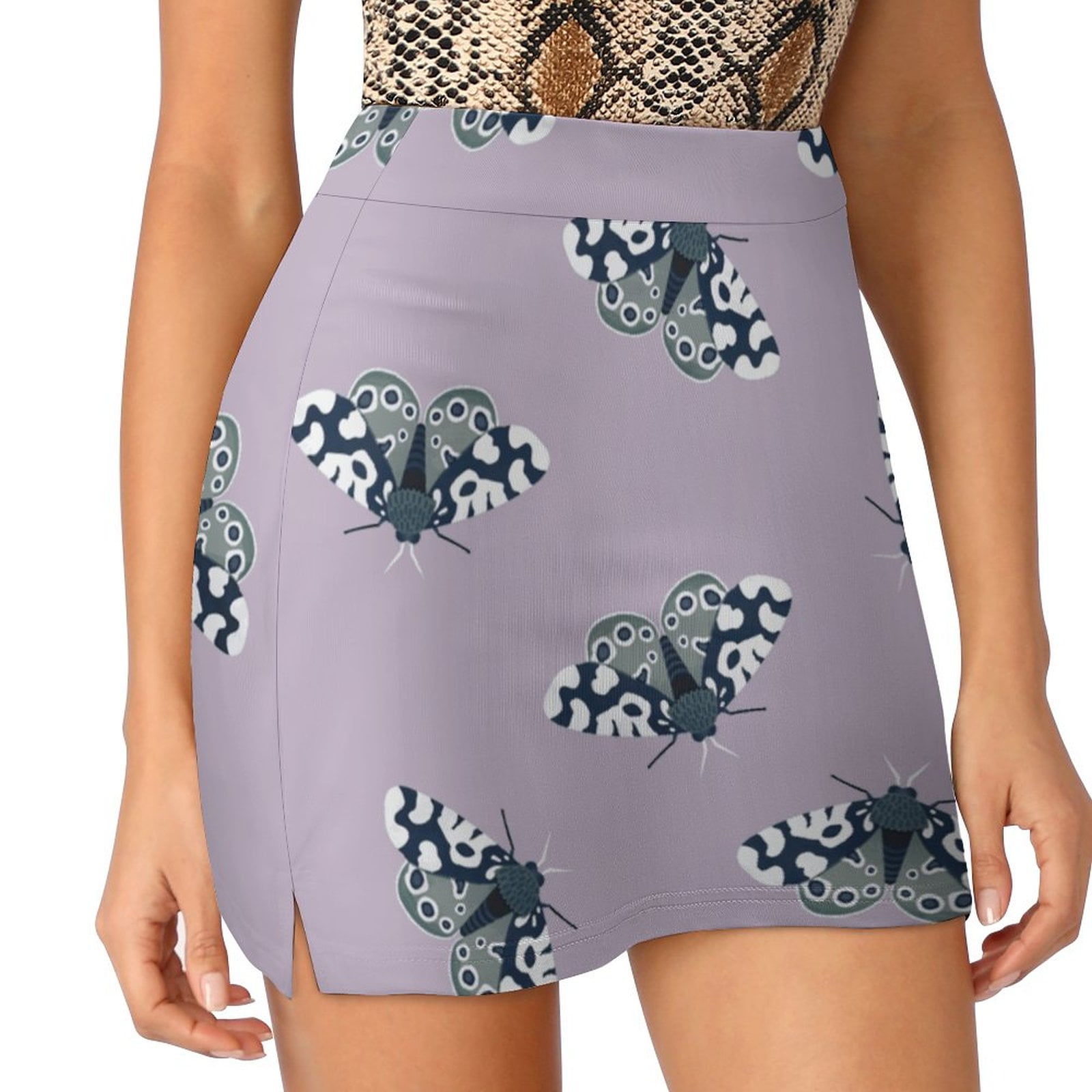 Mod Moths-Navy And Lilac Women's skirt Mini Skirts A Line Skirt With ...