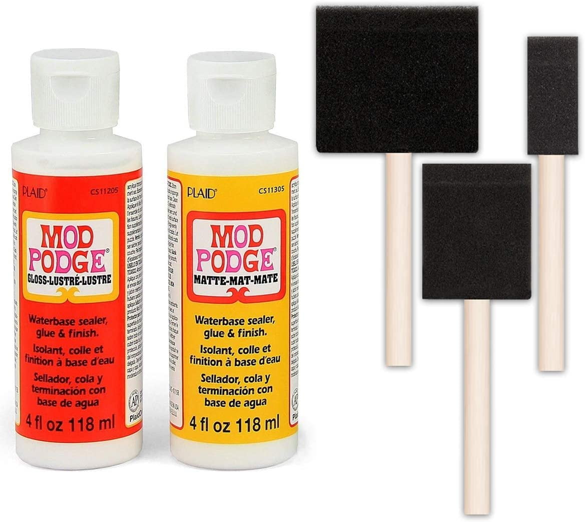 Mod Podge Decoupage Starter Kit, Gloss and Matte Medium with 3 Pixiss ...