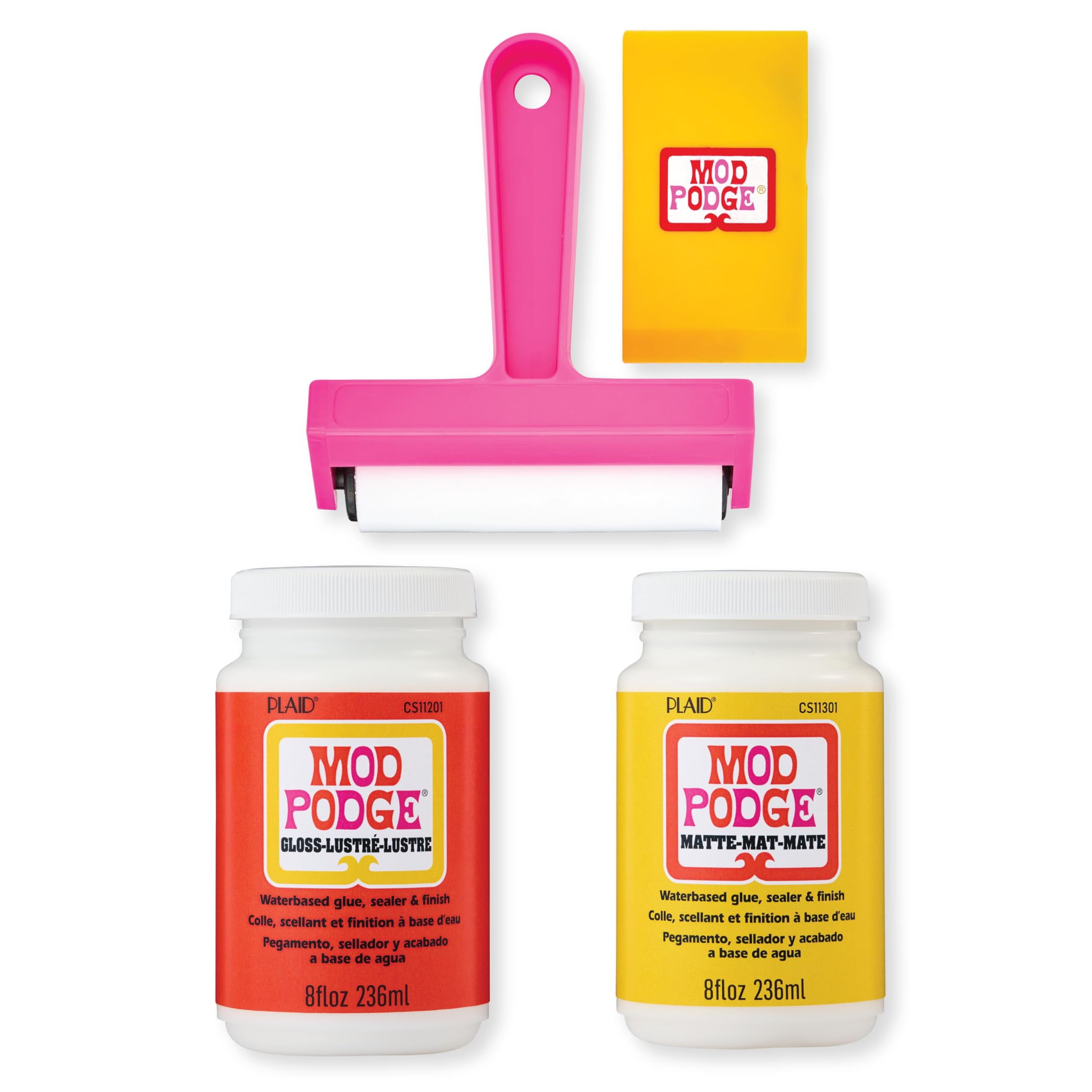 Mod Podge, Matte and MMF7 Gloss Decoupage Kit, includes Brayer and ...