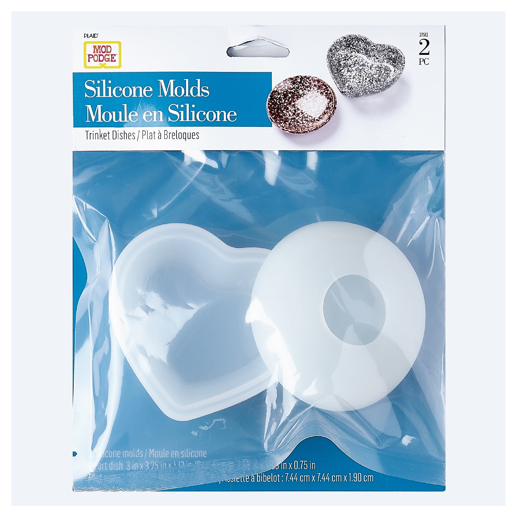 Mod Podge Silicone Resin Mold Set, Trinket Dish, Set of 2, Clear ...