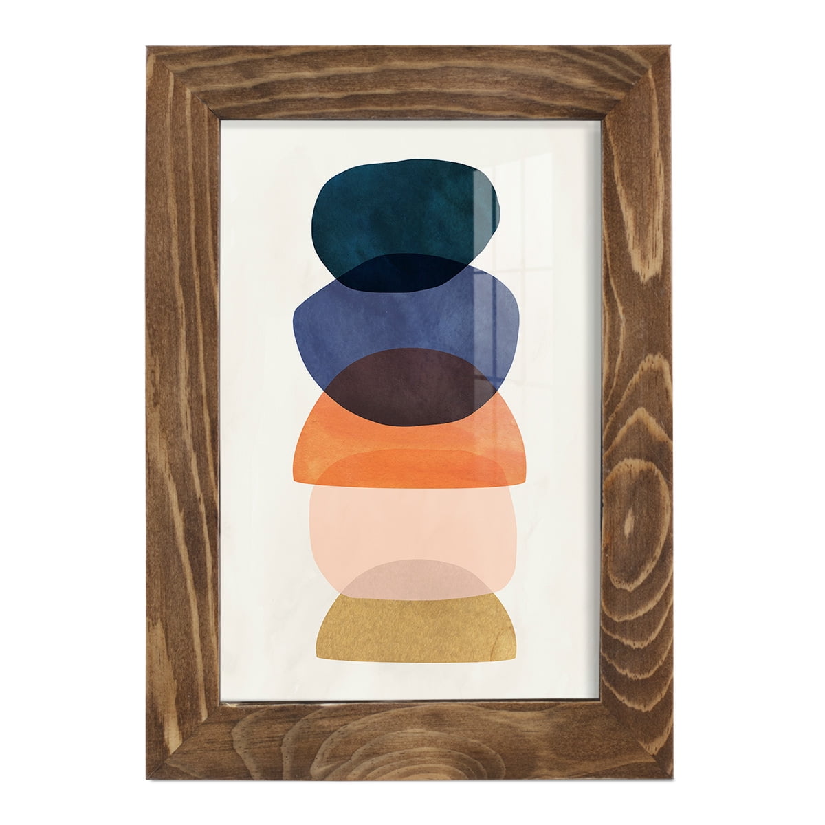 Wexford Home Mod Pods I Framed Picture Print with Glass Walnut Solid ...