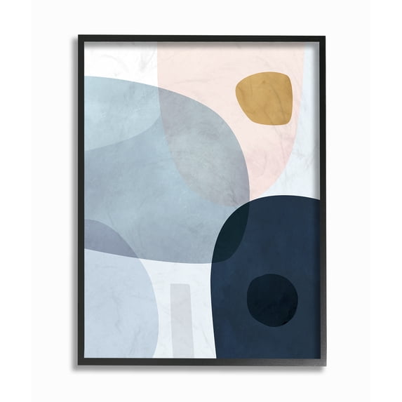 Stupell Industries Framed Giclee Textured Wall Art, Blue Navy Peach ...