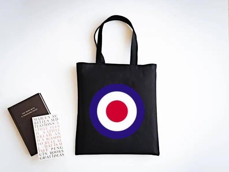 Mod Target Tote Bag Classic Bullseye Graphic for Vintage Style Fans, a ...