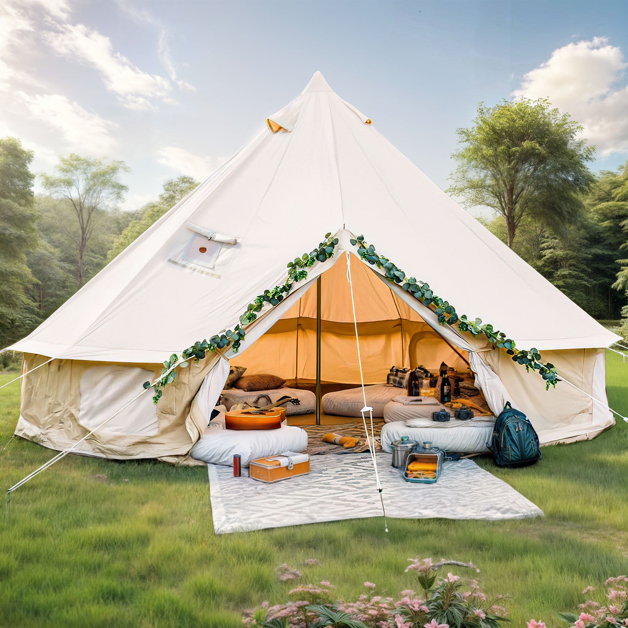 ModFusion 10’ All Season Glamping Bell Tent Waterproof for Outdoor ...