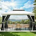 ModFusion 10'x12' Steel Gazebo Canopy with Detachable Mosquito Netting ...