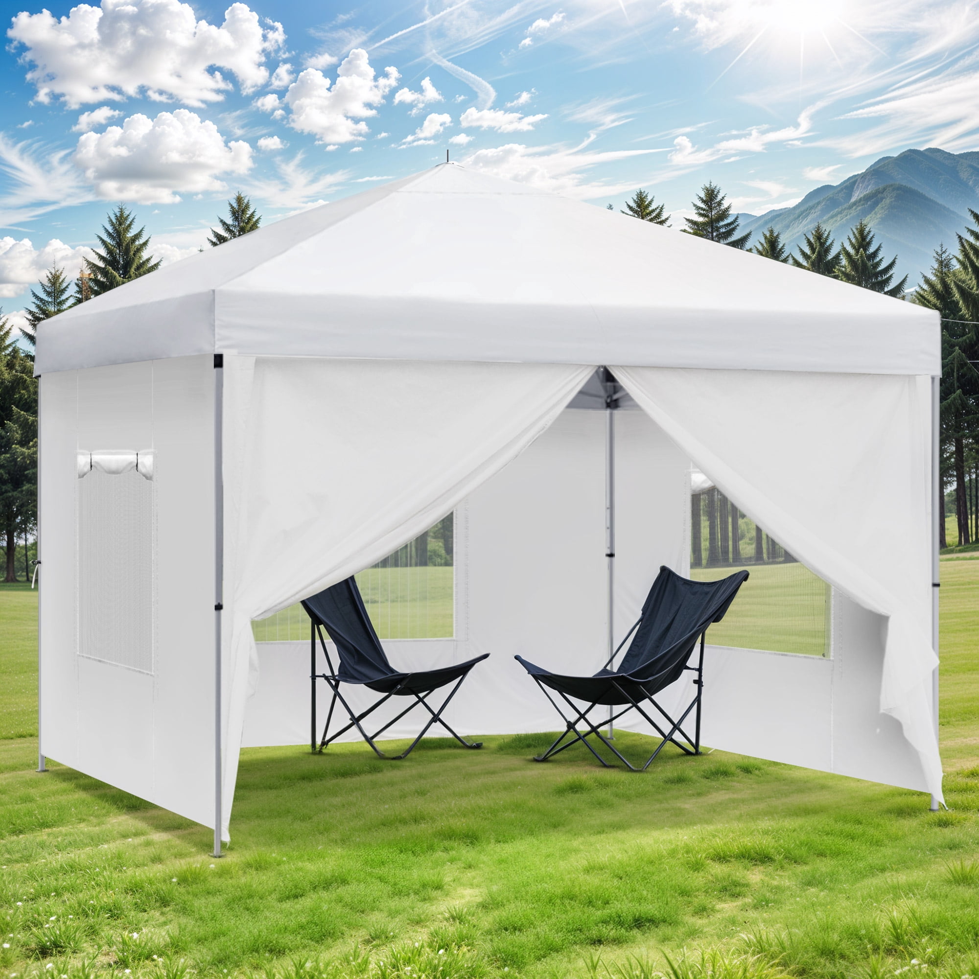 ModFusion 10x10 ft White Canopy with Steel Frame, UV Resistant ...