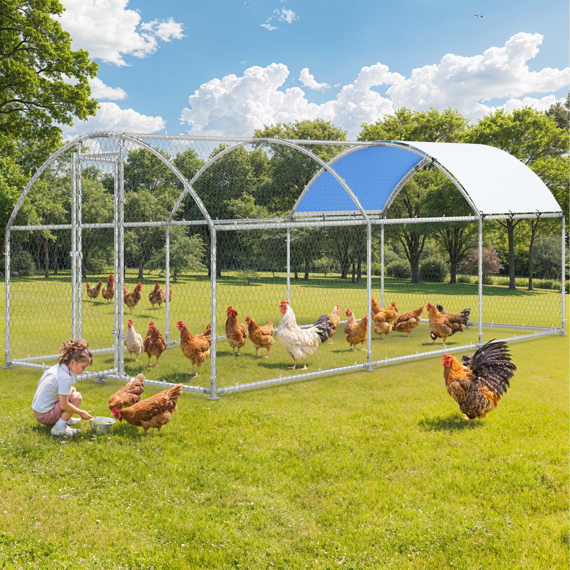 ModFusion 19’ Outdoor Chicken Coop Pet Cage, Dome Roof, Waterproof and ...