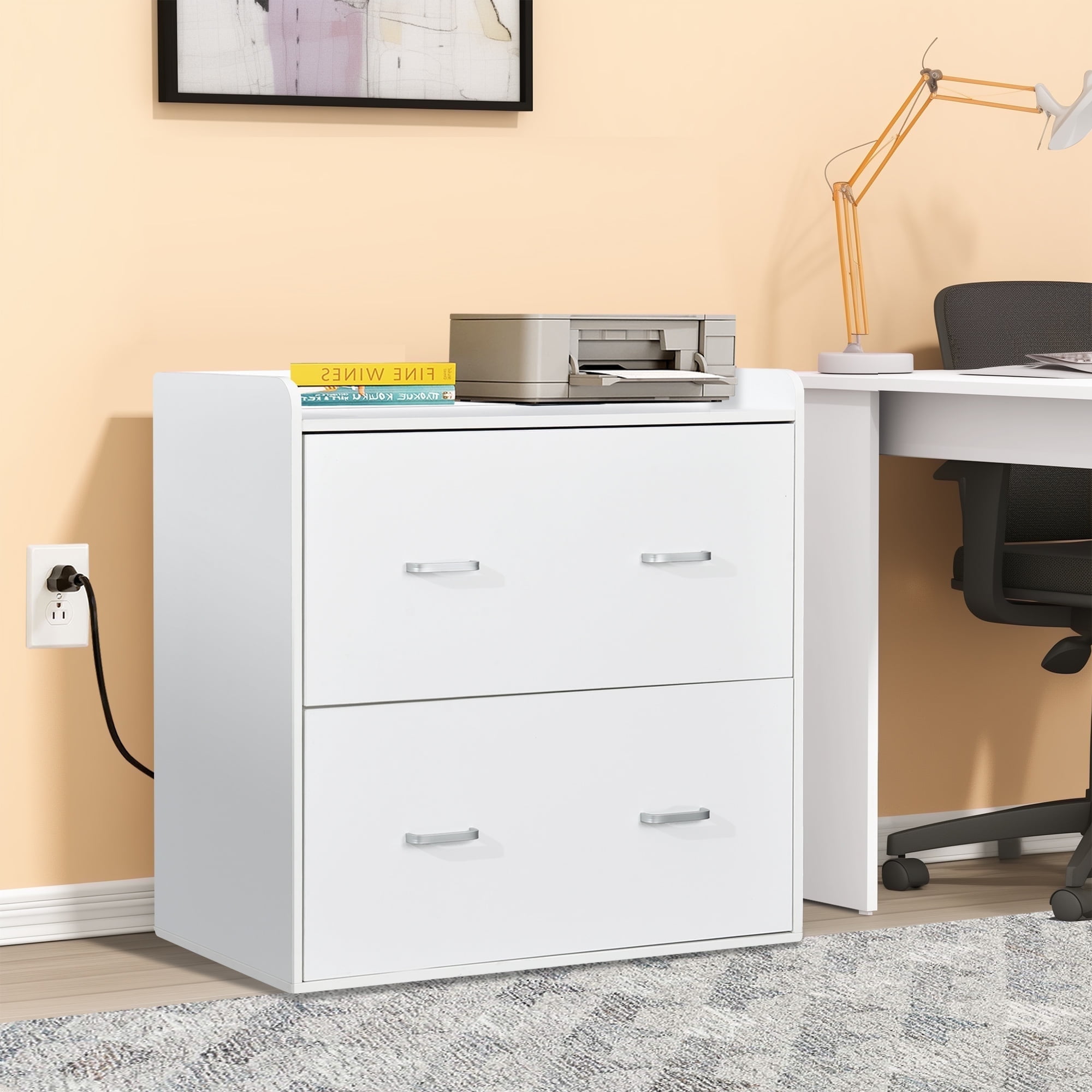 ModFusion 2-Drawer, 4-Metal Drawer Handle A4 Legal Letter, Lateral Wood ...