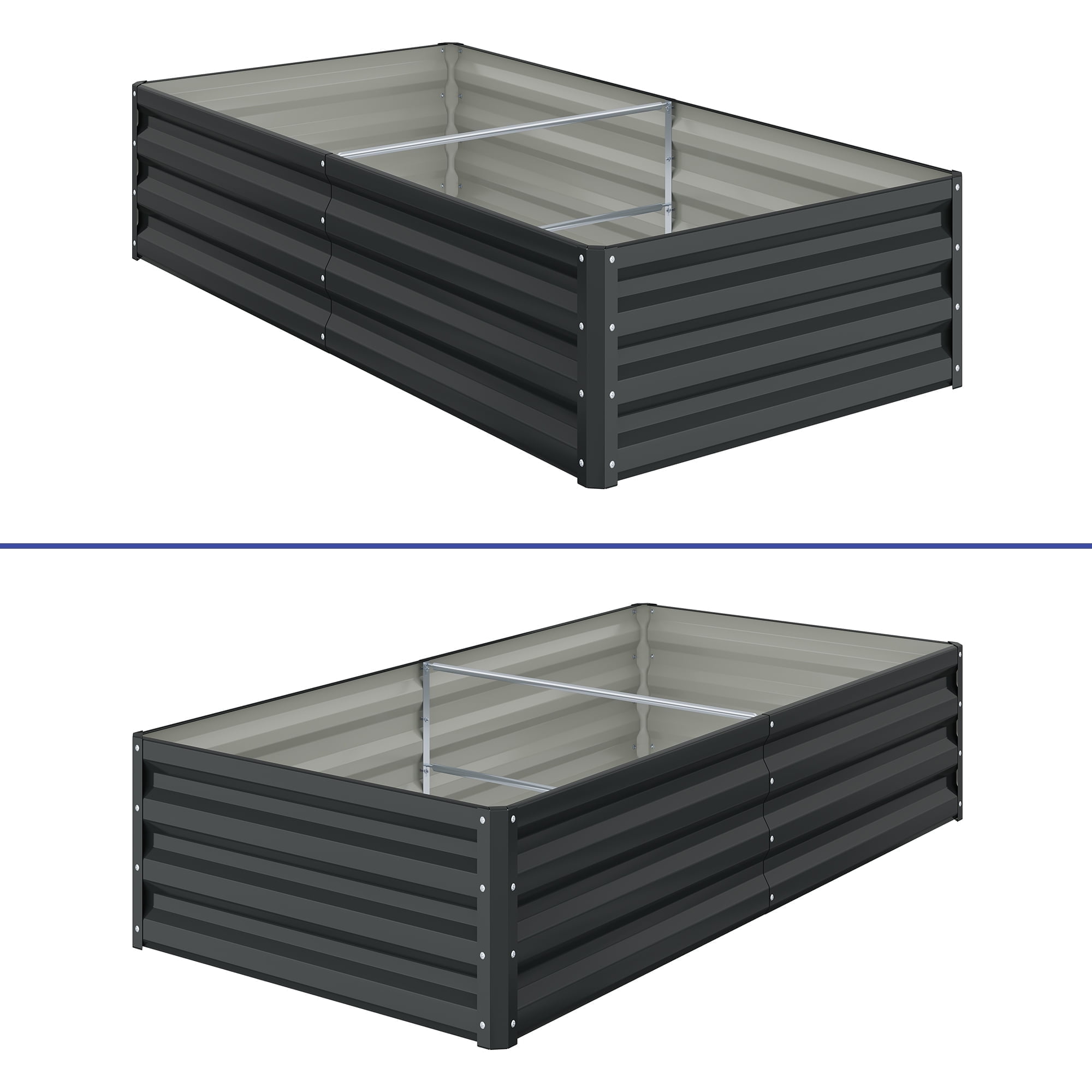 ModFusion 2 Pack 8x4x1 ft Planter Boxes Kit, Reinforced Frame ...