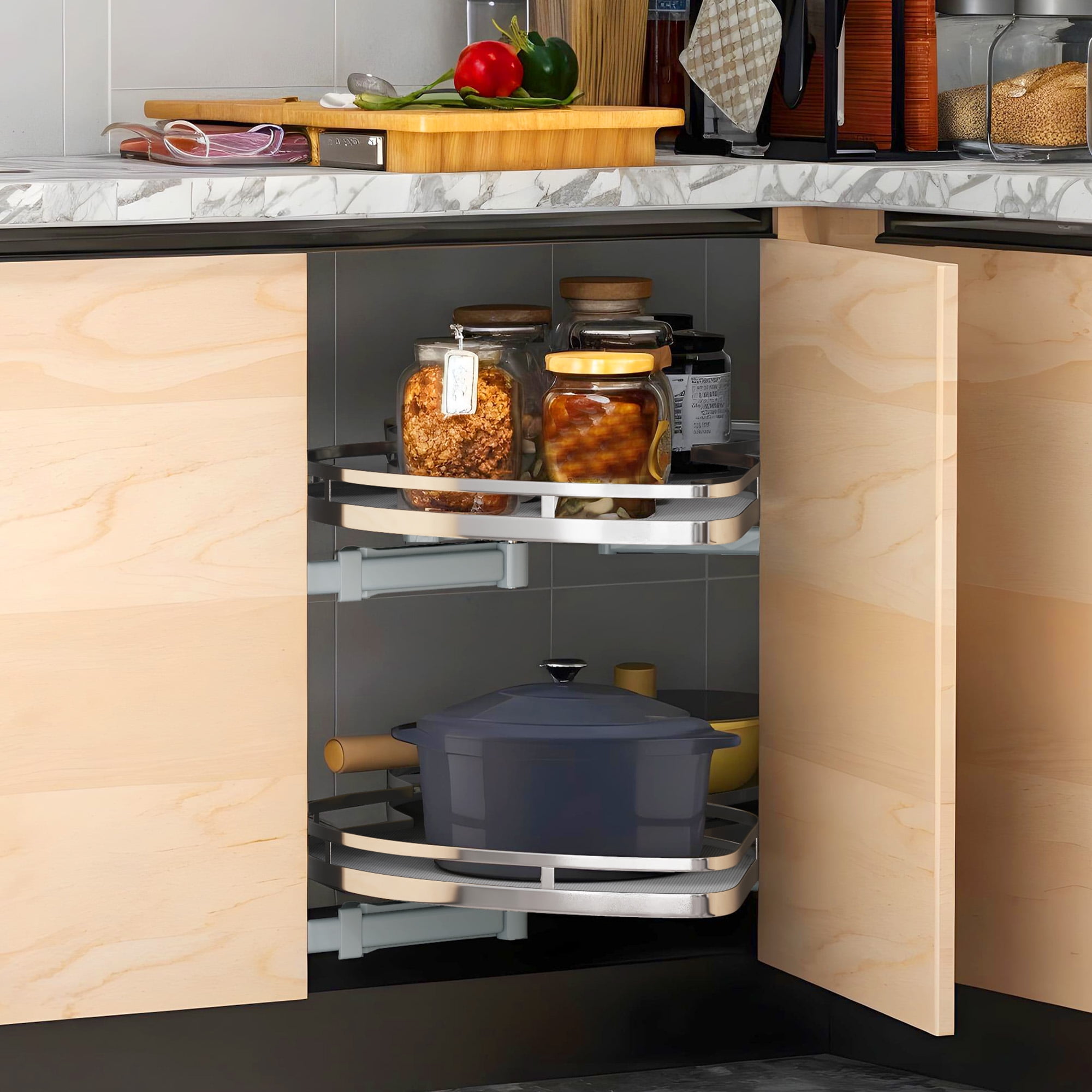 ModFusion 2 Shelf Pull Out Blind Kitchen Cabinet, Swing Tray Left Blind ...