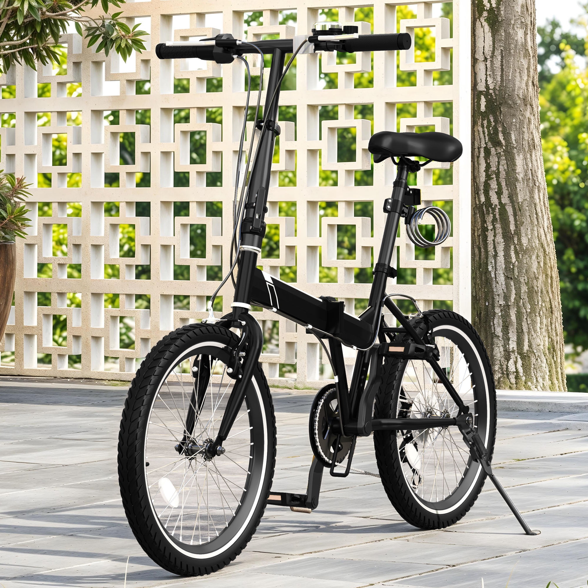 ModFusion 20-Inch 7-Speed Folding Beach Cruiser Bike for Adults in ...