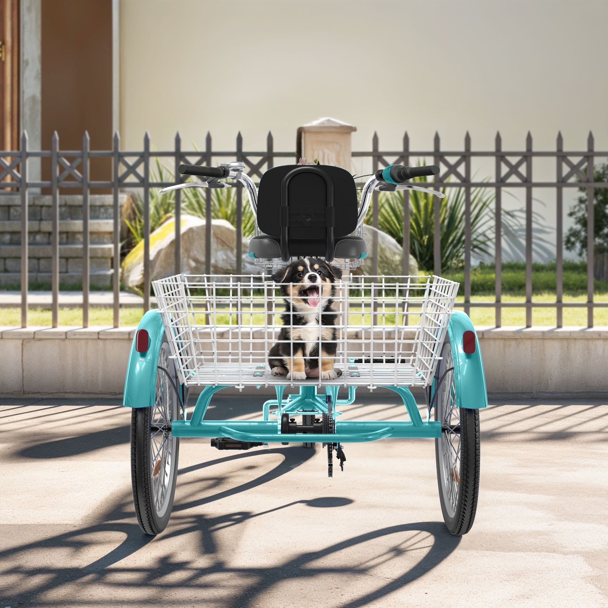 Shimano ModFusion 24" 7-Speed Adult Tricycle, 3-Wheel Bike with Removable Basket, Mint Green ...