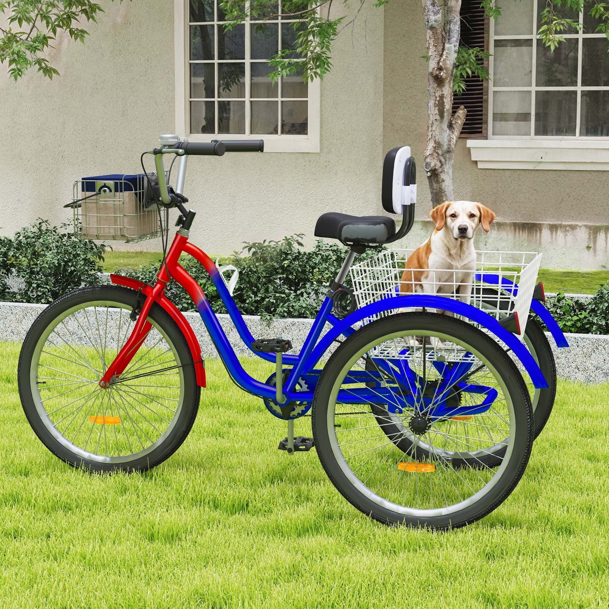 ModFusion 26" Adult 3-Wheel Cruiser Tricycle with Baskets, 1-Speed in ...