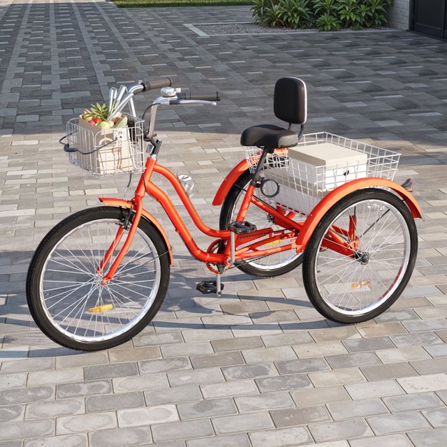 ModFusion 26" Adult Tricycle 3-Wheel Cruiser Bike with Baskets, 1-Speed ...