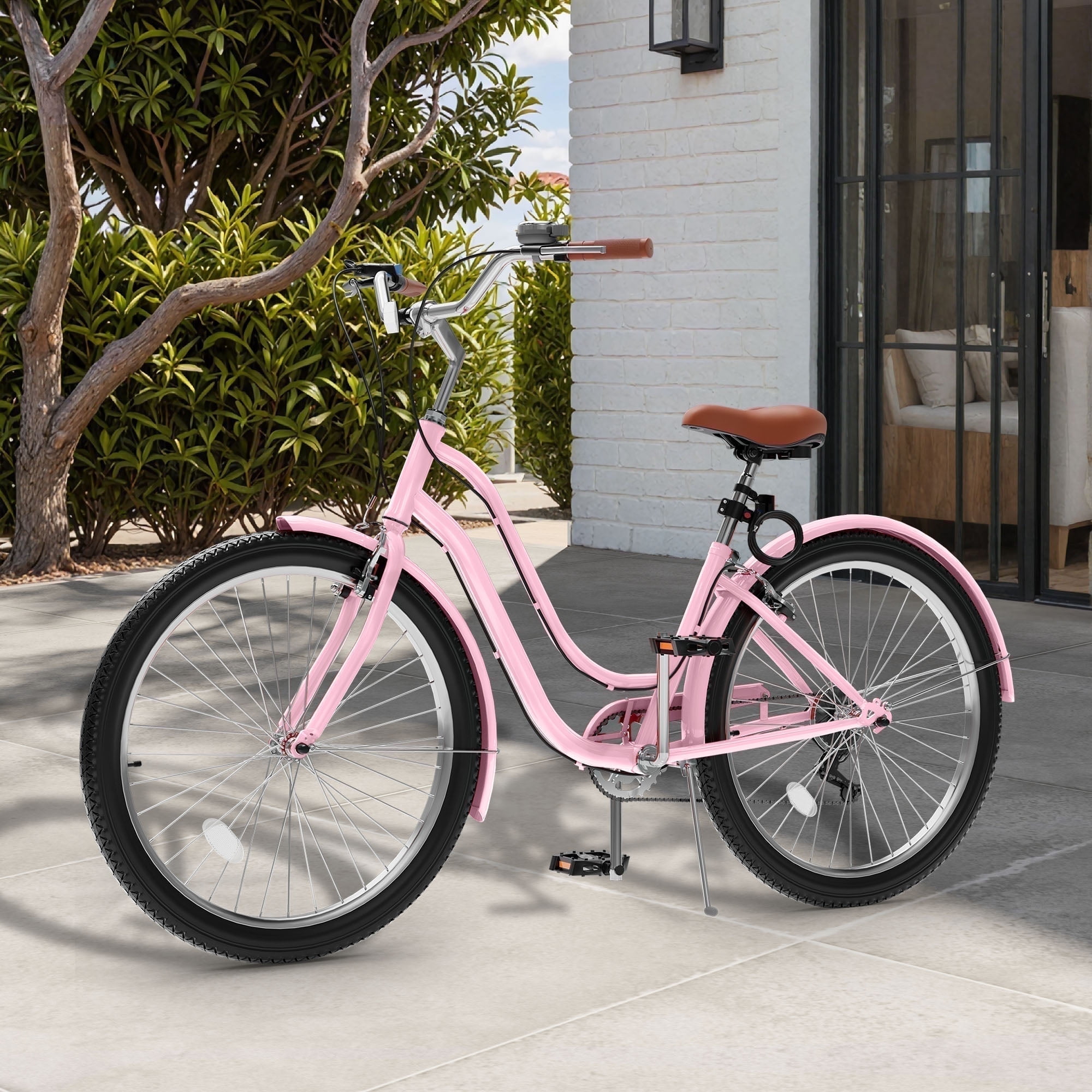 ModFusion 26 " Beach Cruiser Bike – 7-Speed in Pink - Walmart.com