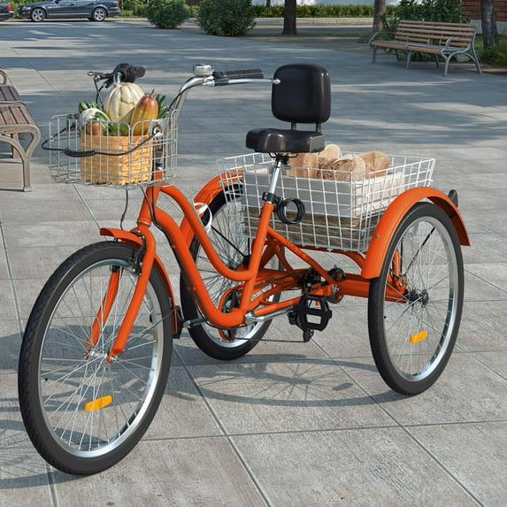 ModFusion 26-Inch Adult Tricycle, Orange, 7-Speed with Ximano Gearbox ...