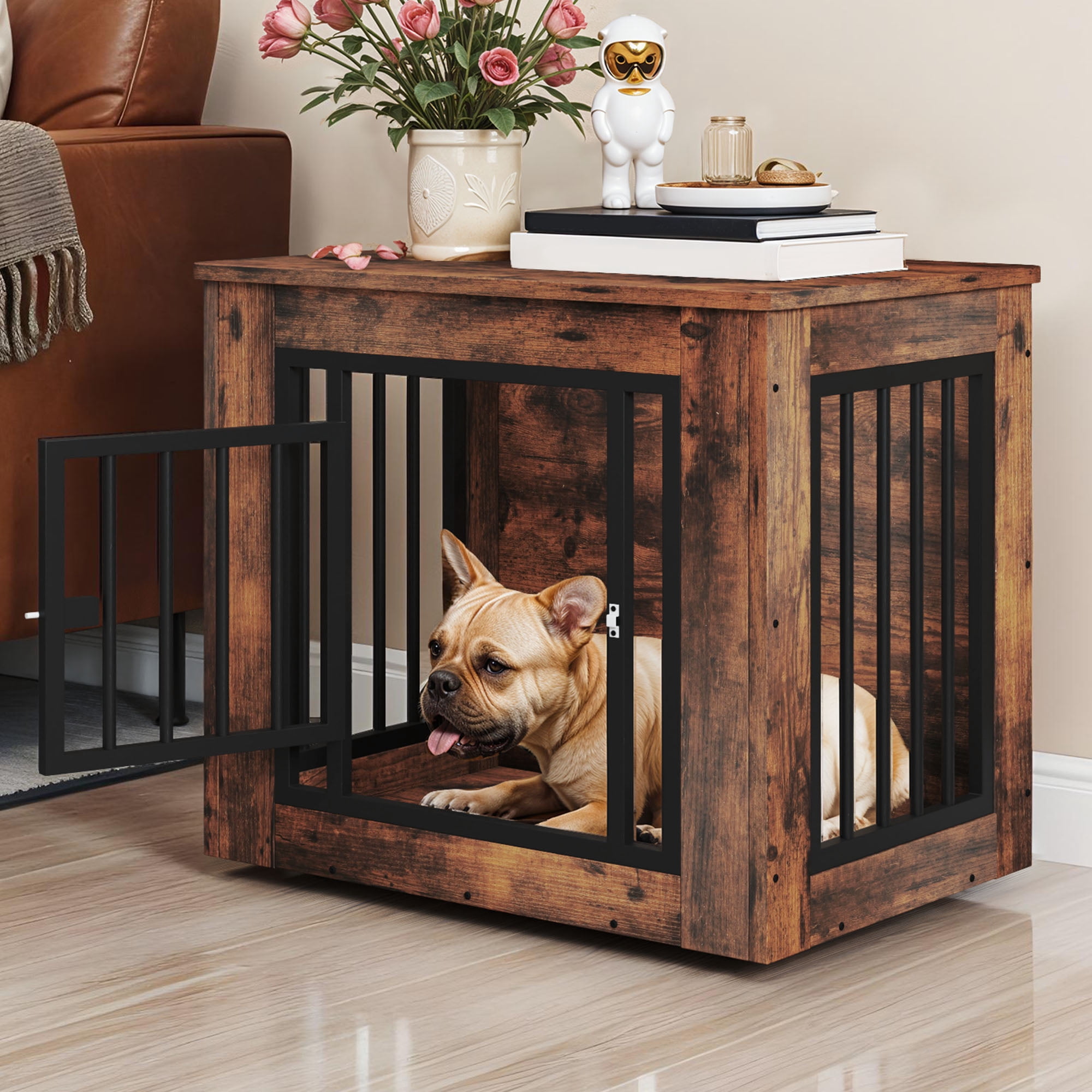 ModFusion 27" Small Dog Crate and Side Table with Adjustable Legs ...